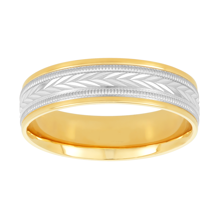 chevron pattern gold ring