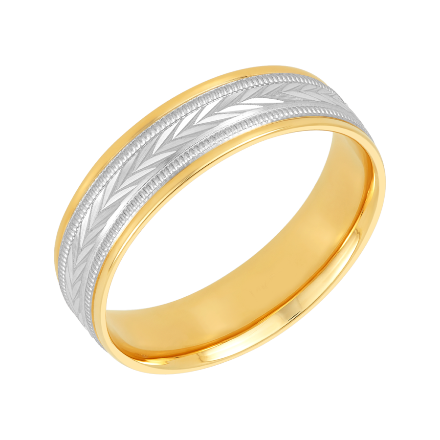 chevron pattern gold ring